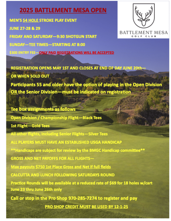 Battlement Mesa Open - Battlement Mesa Golf Course